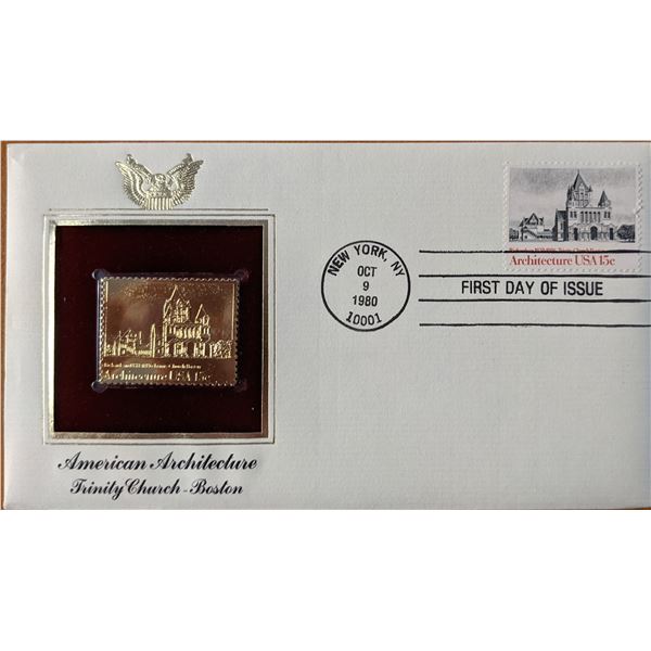 American Architecture Trinity Church Boston Gold Stamp Replica First ...