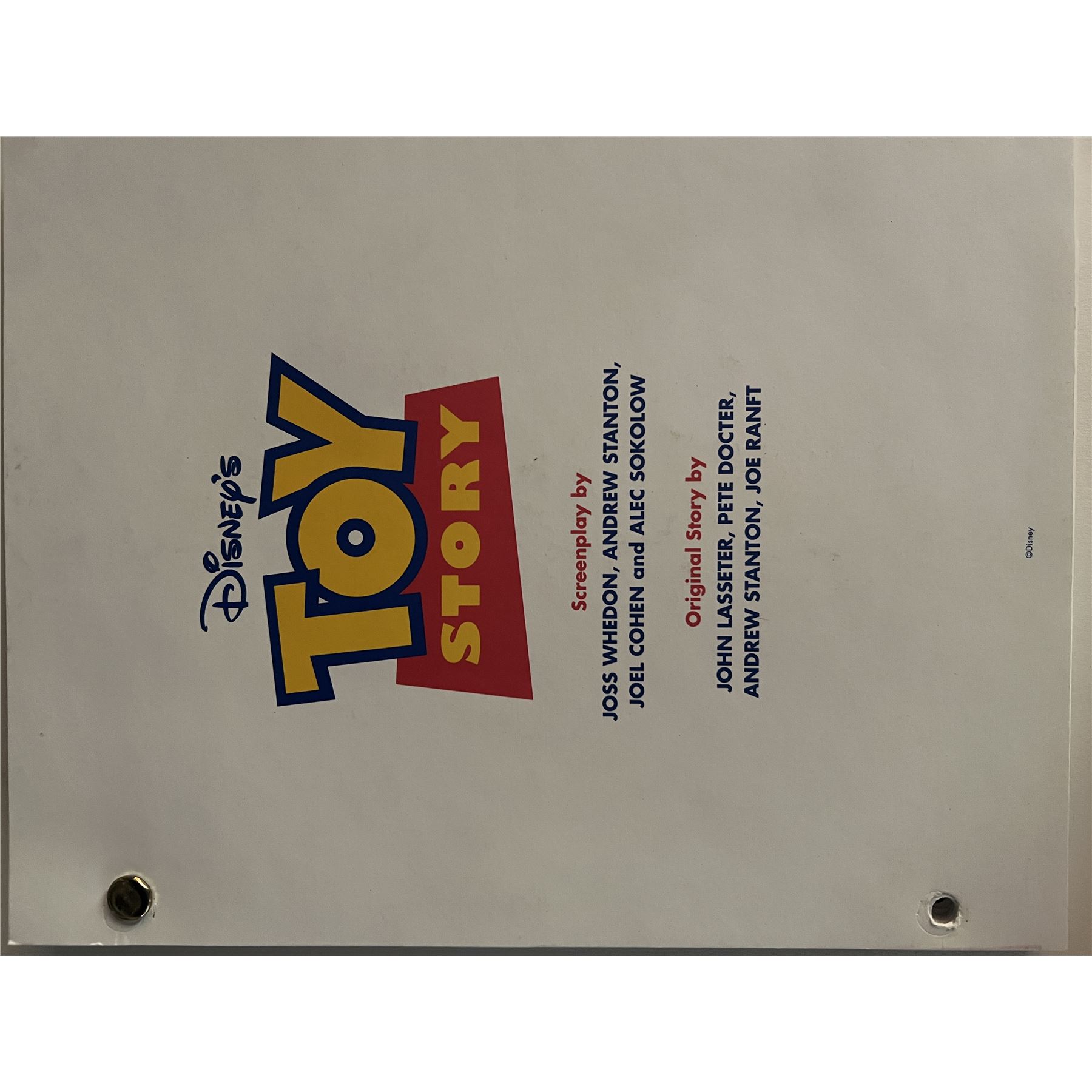 Toy Story Movie script