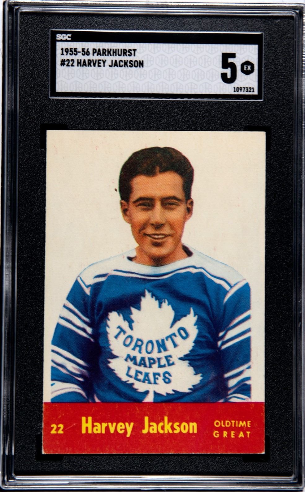1955-56 Parkhurst #22 Harvey Jackson OTG (SGC 5)