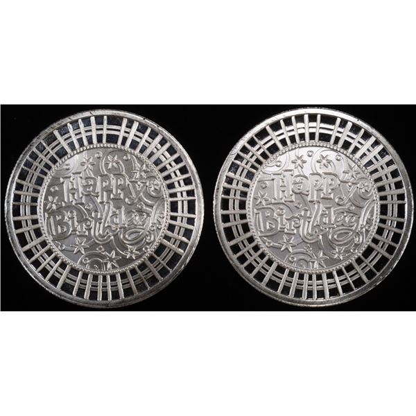 (2) 1 OZ .999 SILVER 2024 HAPPY BIRTHDAY ROUNDS