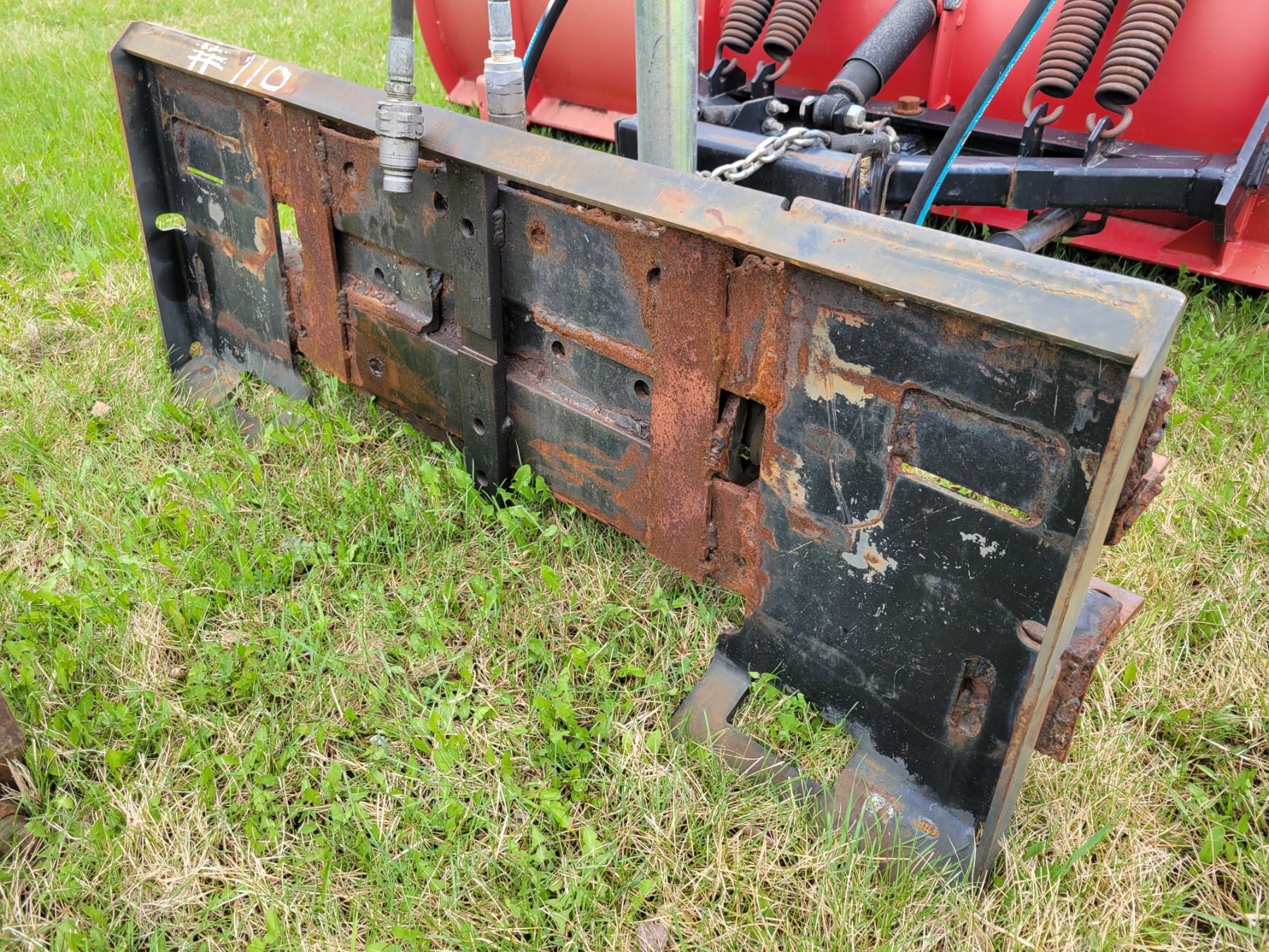 Western Snowblade mtd on Bobcat Q/attach. Frame