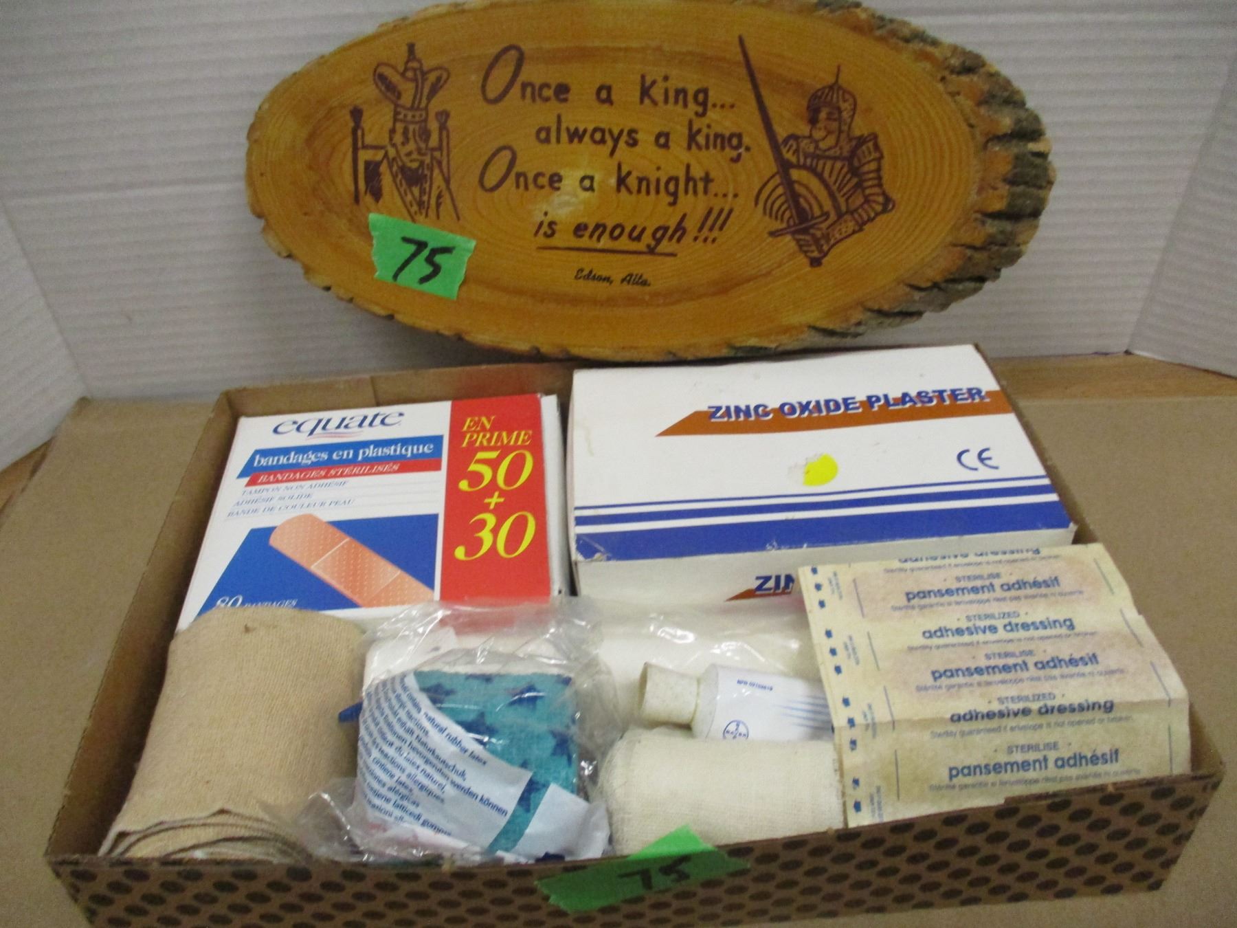 FLAT C/W FIRST AID SUPPLIES, PLAQUE, ETC