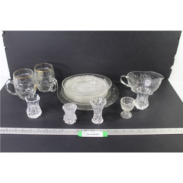 Assorted Glass And Crystal Items Plates Vases Glasses Bodnarus