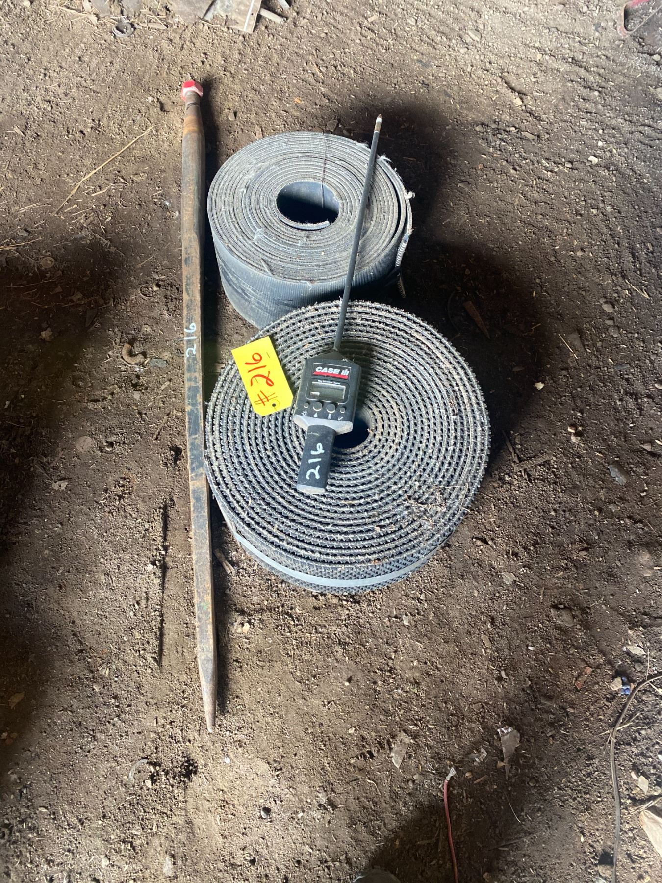 Case bale probe, 2- rolls of belting & bale spear