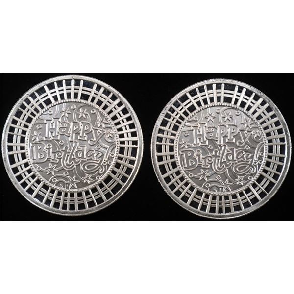 (2) 1 OZ .999 SILVER 2024 HAPPY BIRTHDAY ROUNDS