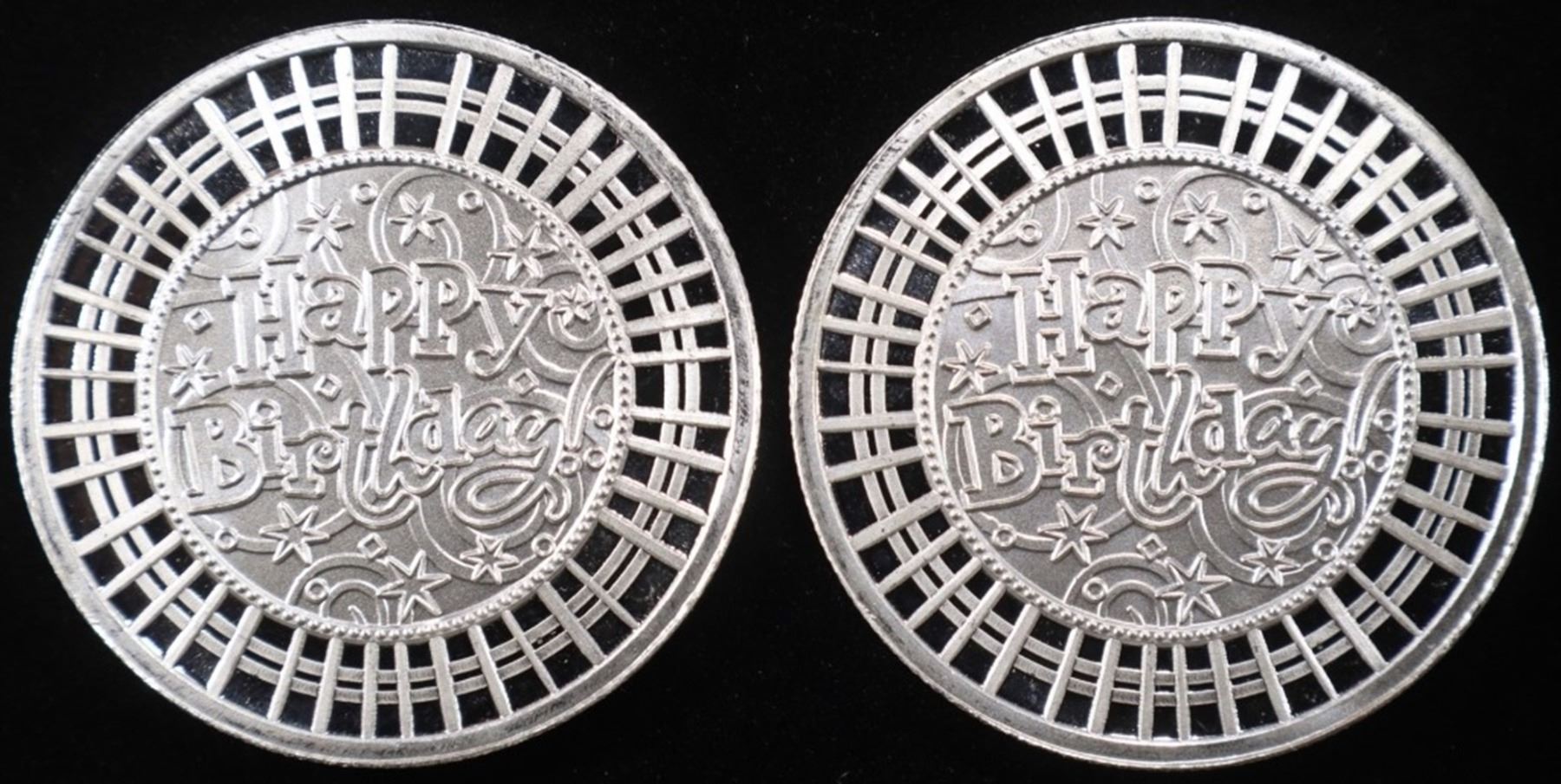 (2) 1 OZ .999 SILVER 2024 HAPPY BIRTHDAY ROUNDS