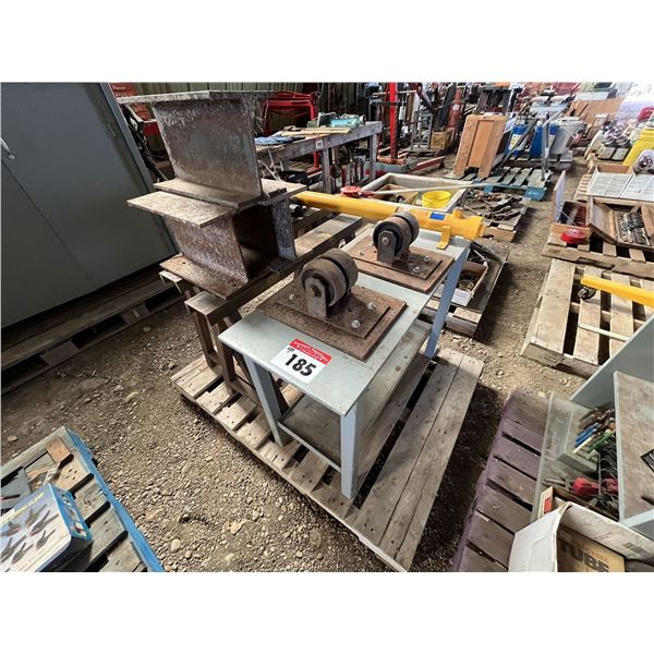 Metal Bench, 2 Metal Stands, 3 Eyebeam, Wheel Rollers