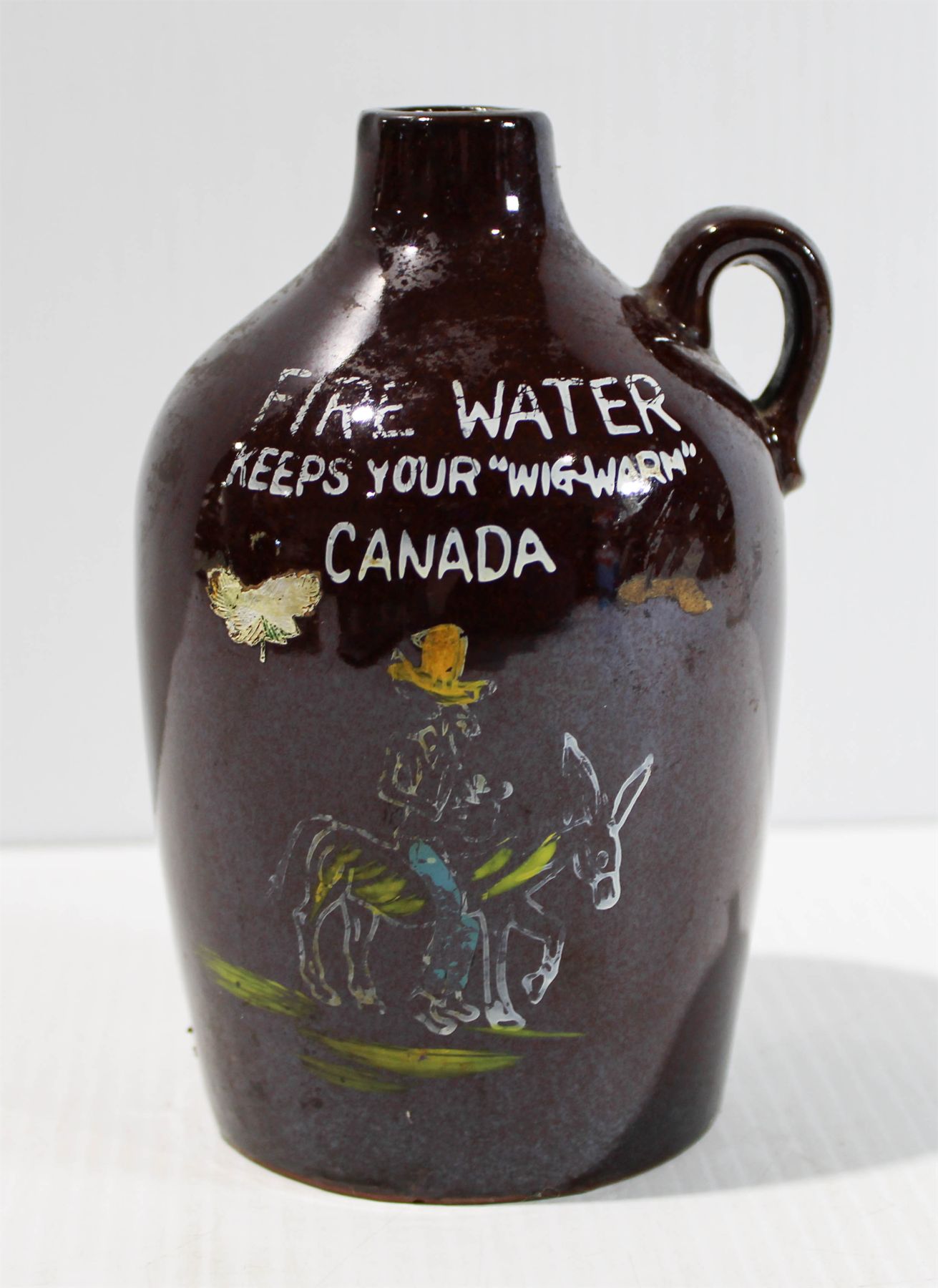 VINT. FIRE WATER CROCK JUG