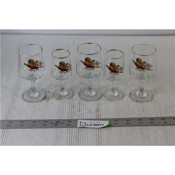 5 Decorative Glass Goblets Bodnarus Auctioneering
