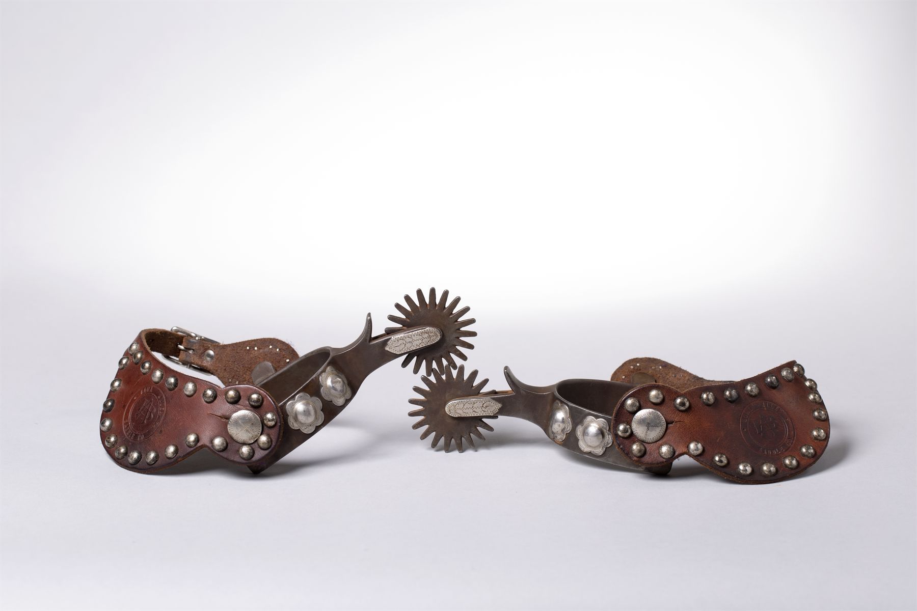 Crocket Sunflower Spurs with Bona Allen Saddle Co Straps