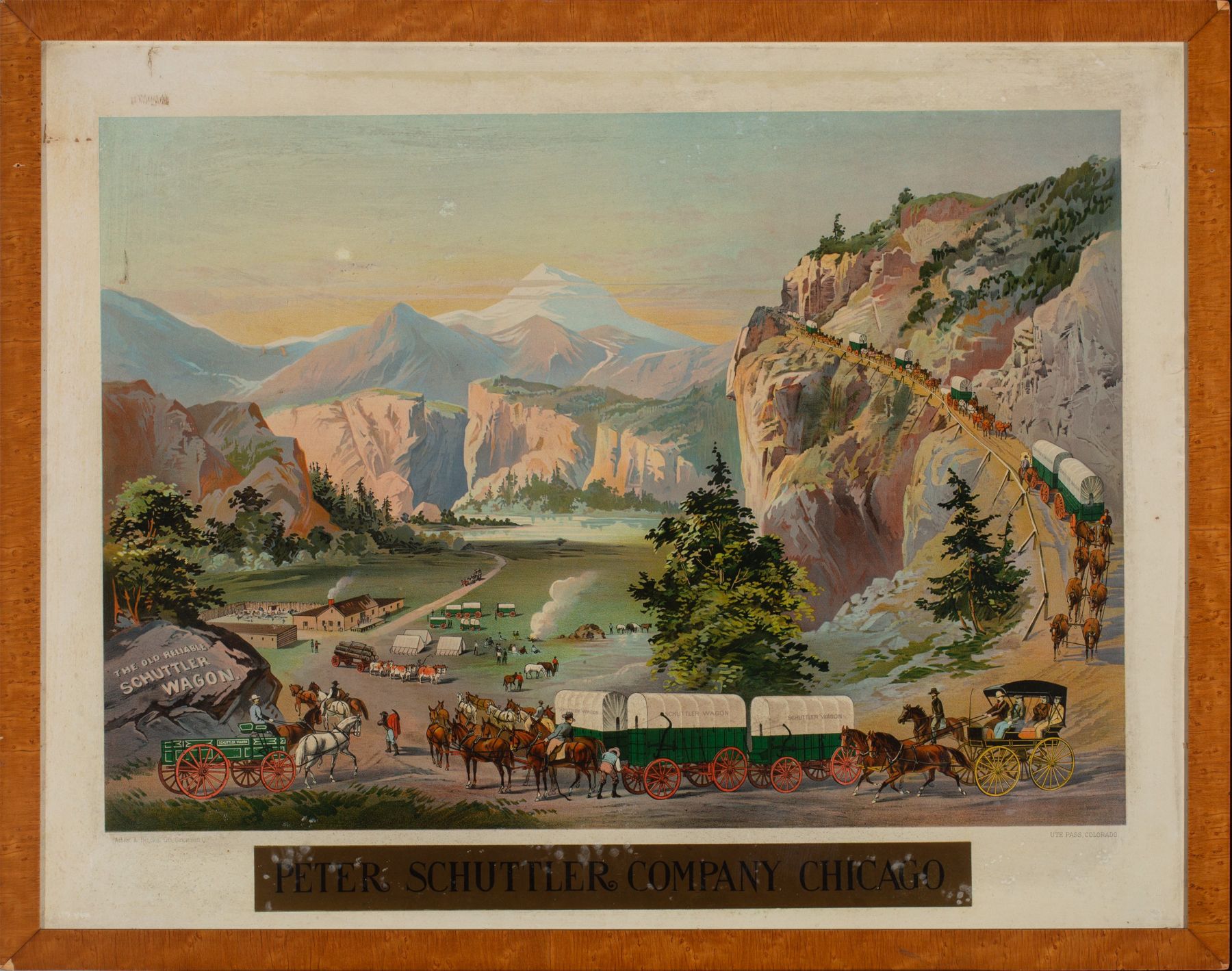 Rare Advertising Sign for the Schuttler Wagon, Ca. 1875-1880