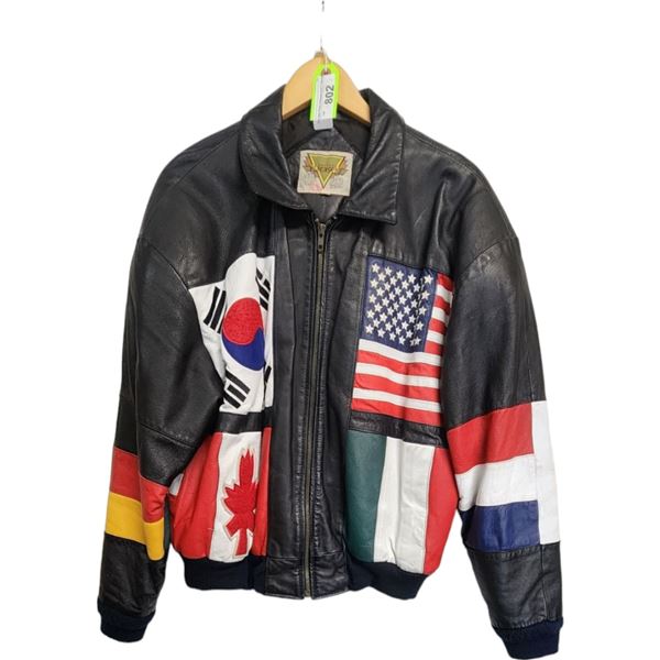 Leather World Flag Jacket, Size M