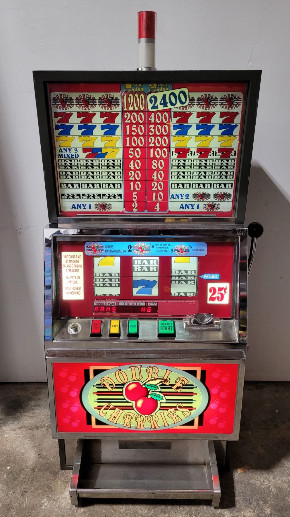 Vintage Double Cherries 25¢ Slot Machine
