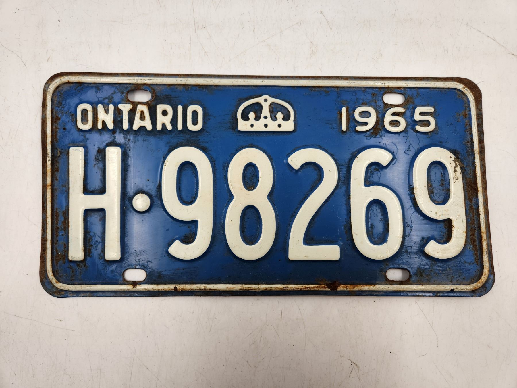 Vintage 1965 Ontario License Plate