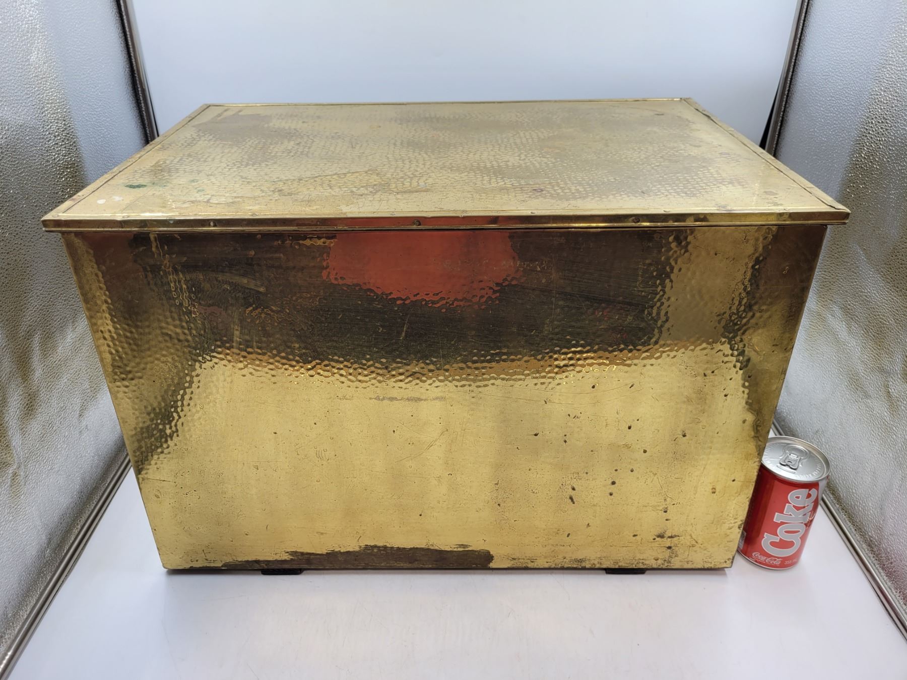 Vintage Brass Kindling Box