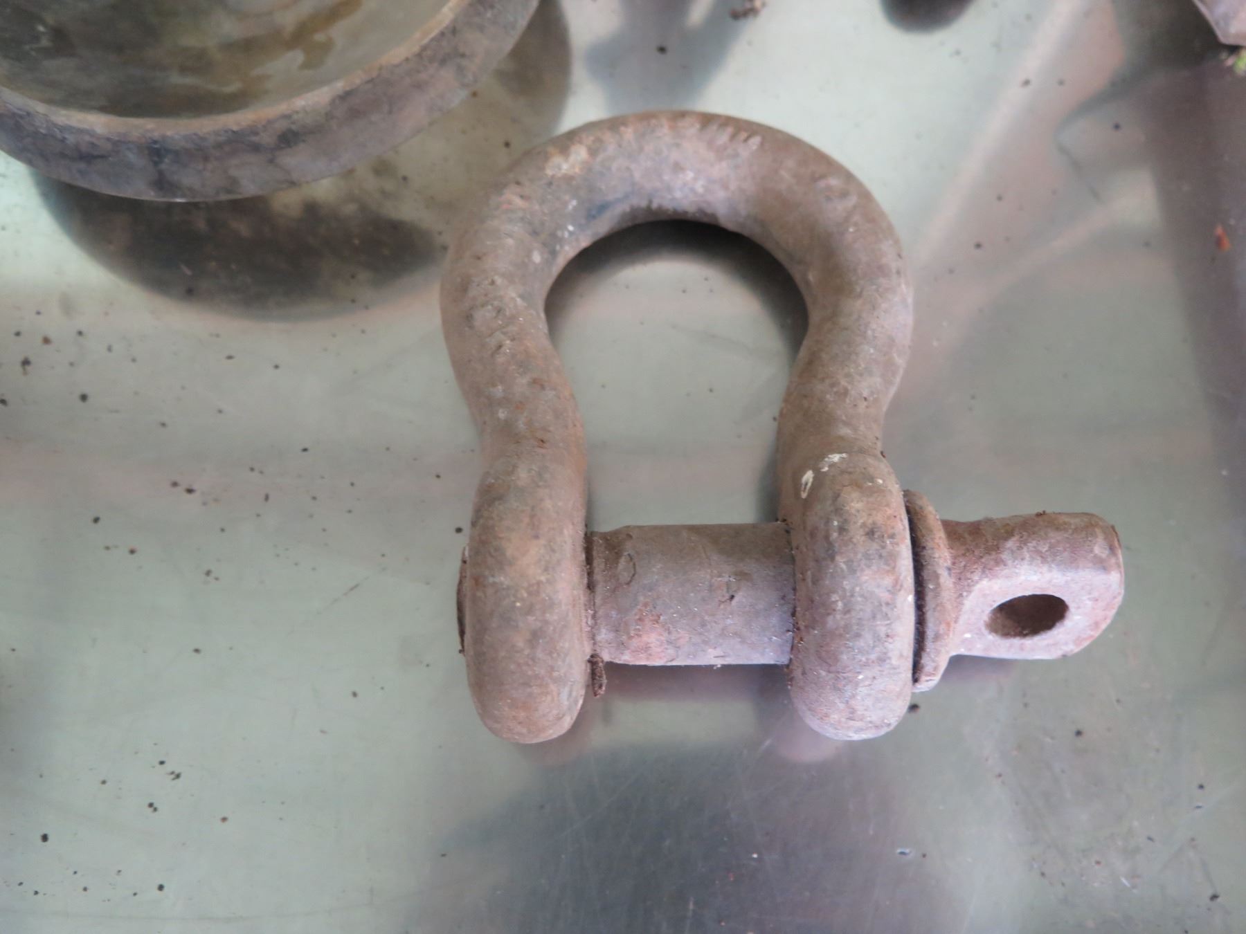 Vintage Metal Bucket, Shackles, Torpedo Drier Filter, etc