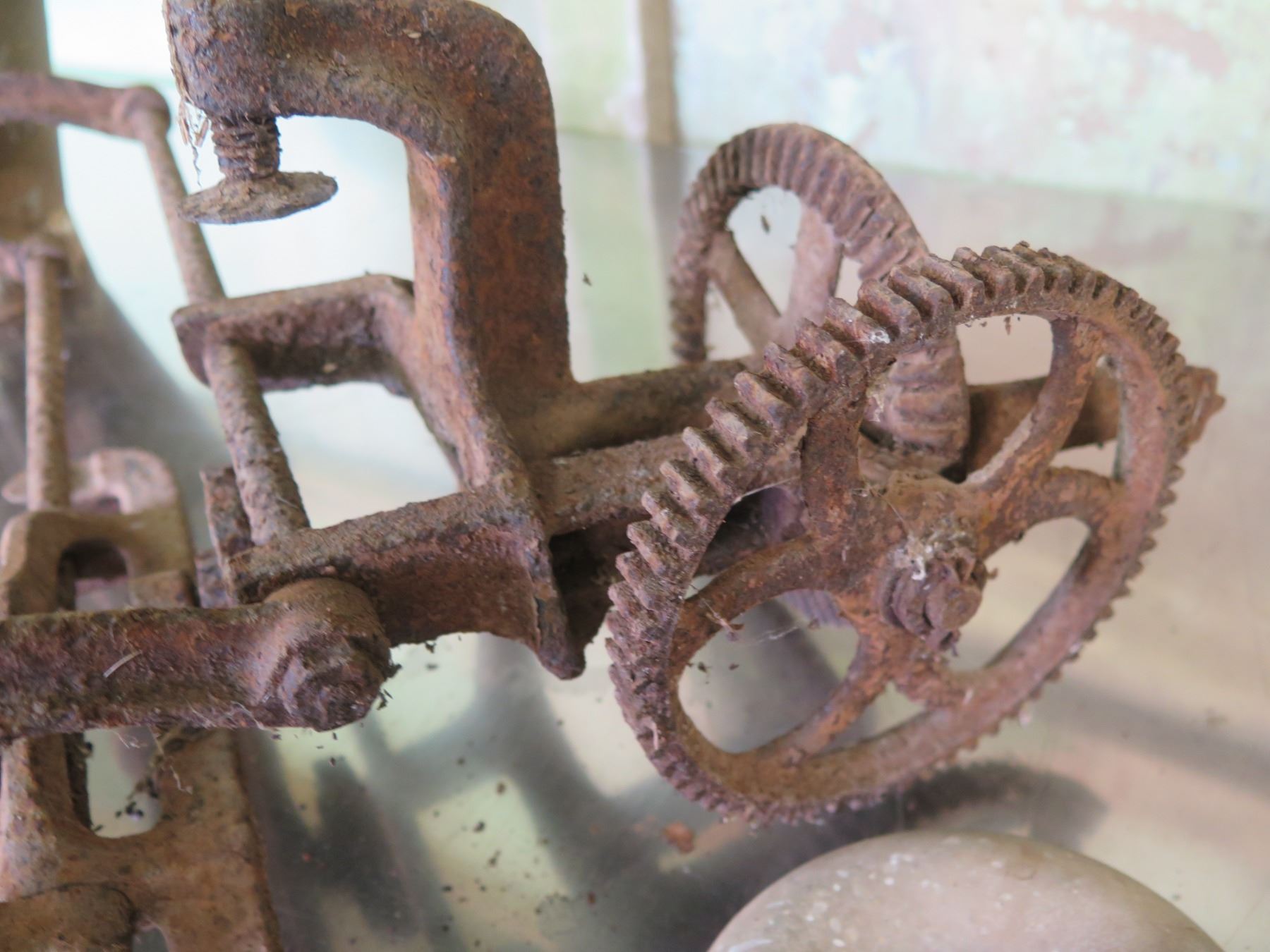 Vintage Metal Bucket, Shackles, Torpedo Drier Filter, etc