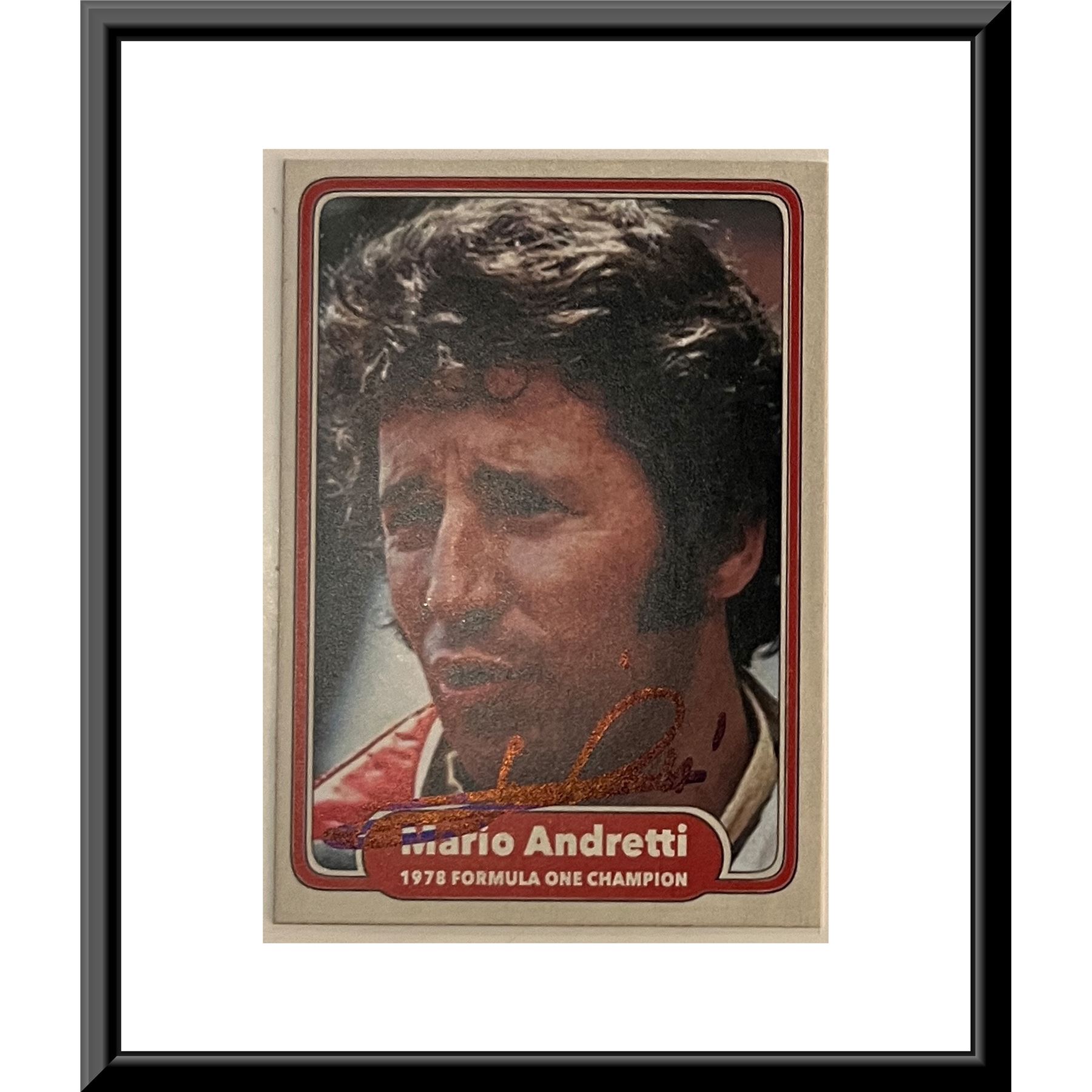 Mario Andretti signed trading card