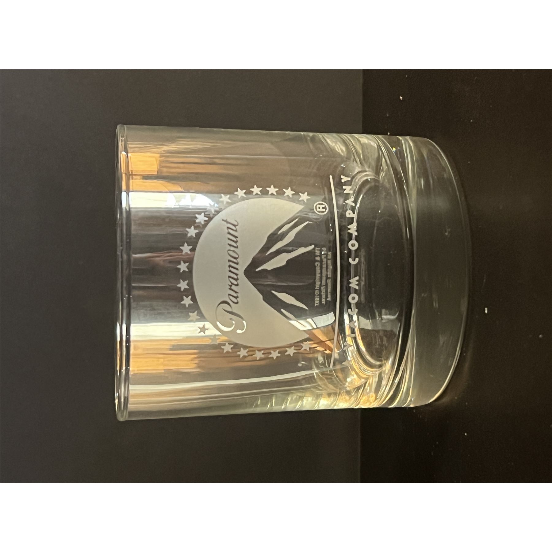 Paramount Pictures commemorative rocks glass
