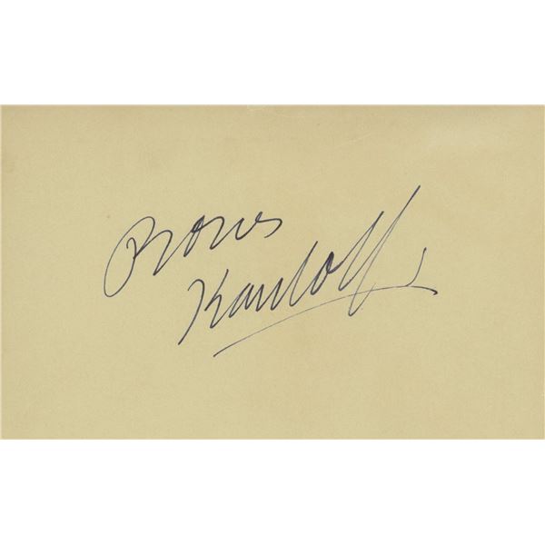 Boris Karloff signature cut. GFA Authenticated