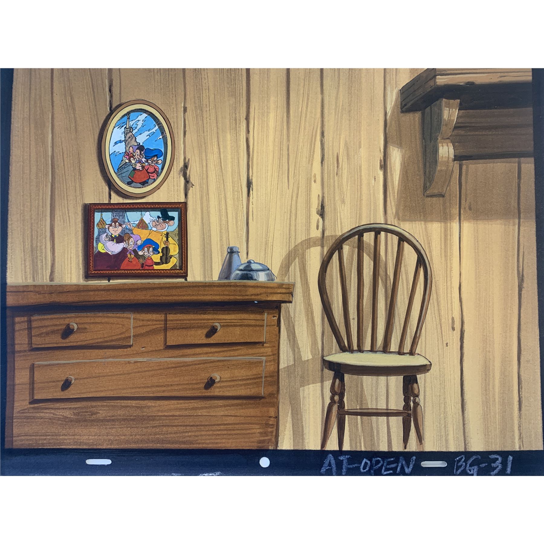 Fievel's American Tale original art background for cel