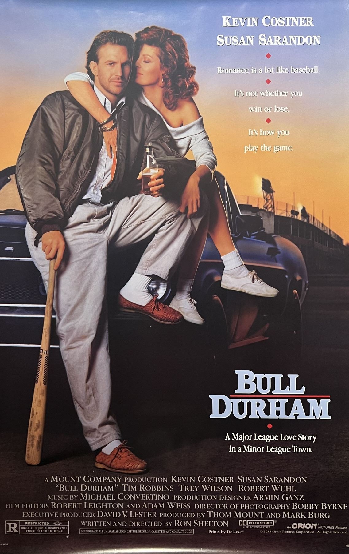 Bull Durham 1988 original movie poster