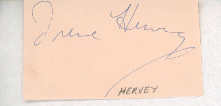 Irene Hervey original signature