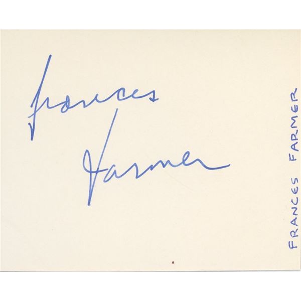 Frances Farmer signature cut