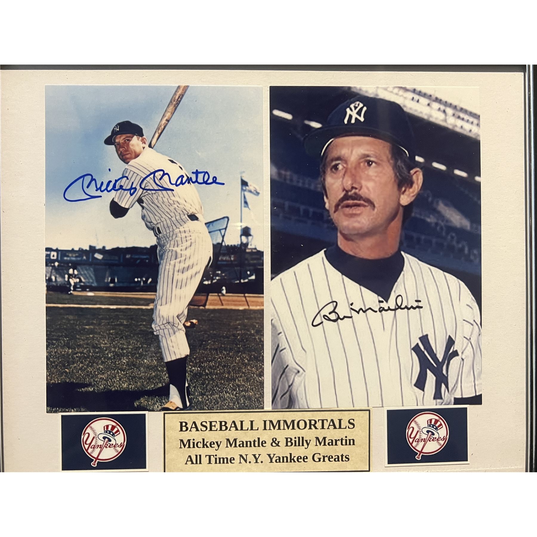 Mickey Mantle/ Billy Martin signed photo. CSC authenticated