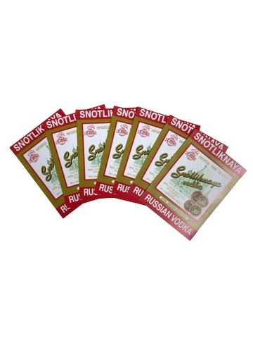 Bad Santa Snotliknaya Vodka Bottle Labels Movie Props