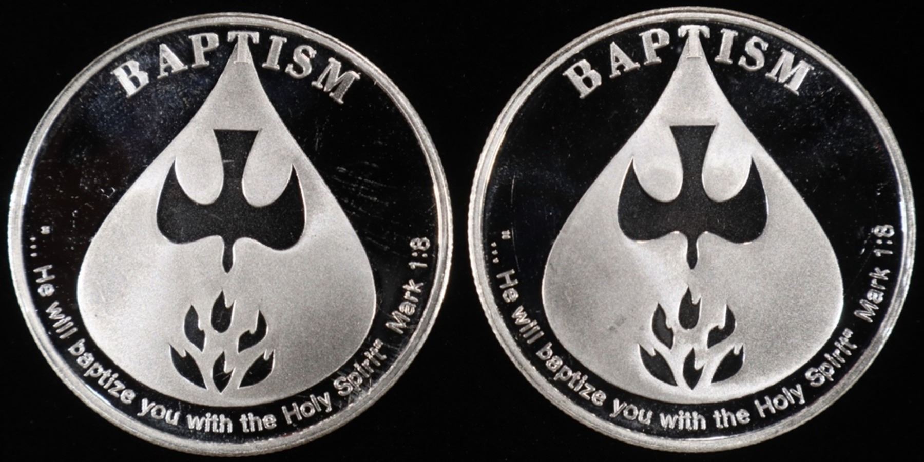 (2) 1 OZ .999 SILVER 2024 BAPTISM ROUNDS