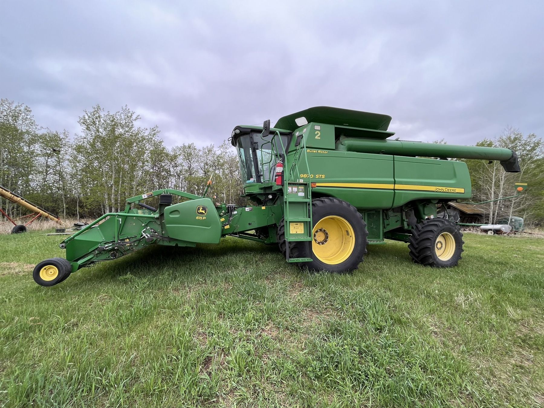 2008 John Deere 9870 Combine with 615P Pickup Header, Long Auger ...