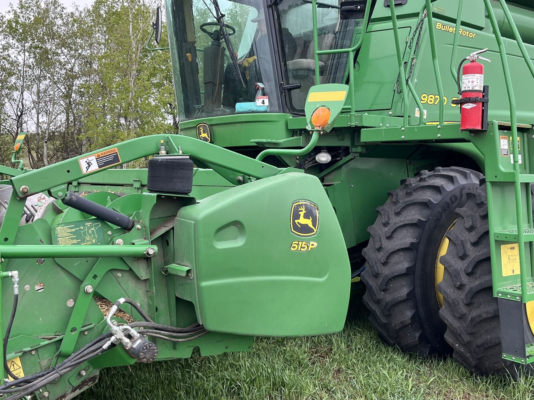 2008 John Deere 9870 Combine with 615P Pickup Header, Long Auger ...