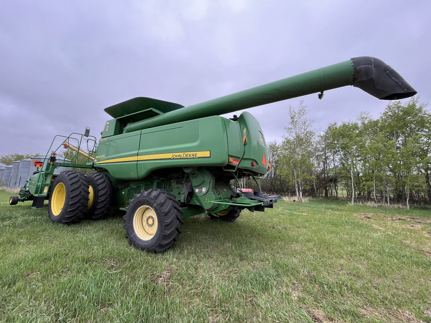 2008 John Deere 9870 Combine with 615P Pickup Header, Long Auger ...