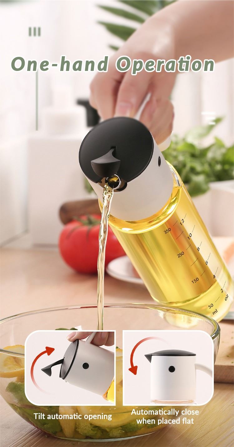 Brand New Automatic Lid Opening Kitchen Oil Bottle 360ml