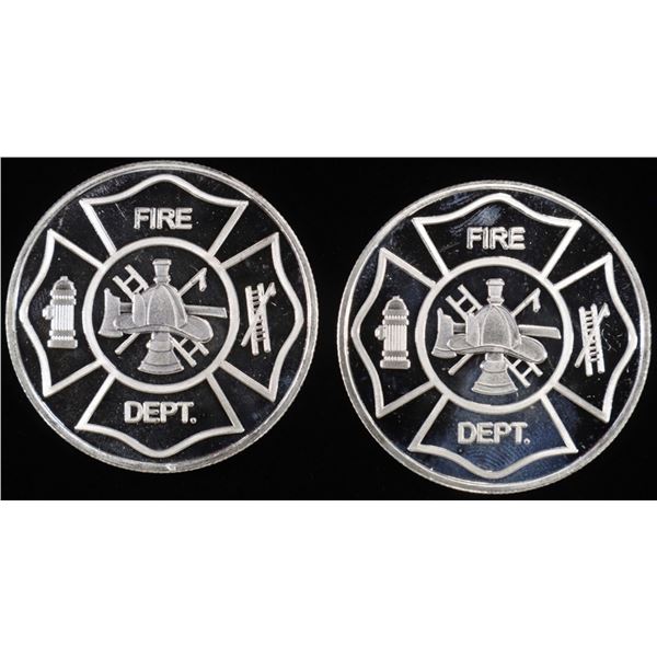 (2) 1 OZ .999 SILVER FIRE DEPARTMENT ROUNDS