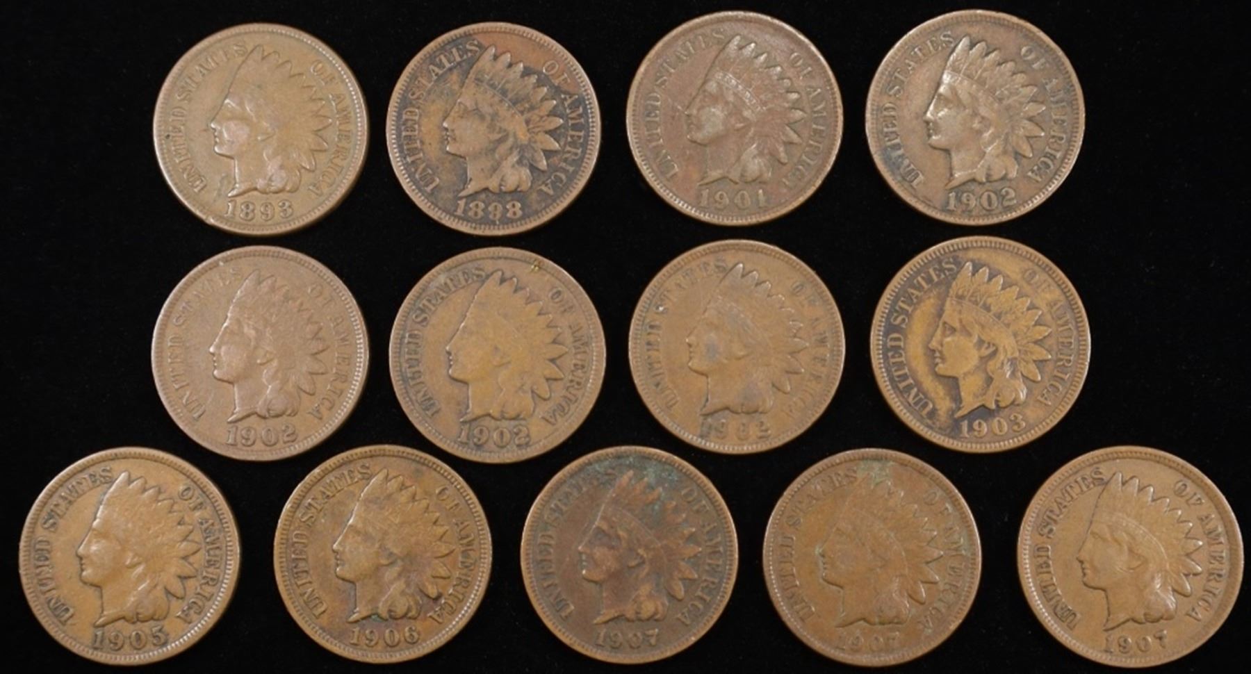 (11) INDIAN CENTS XF/AU