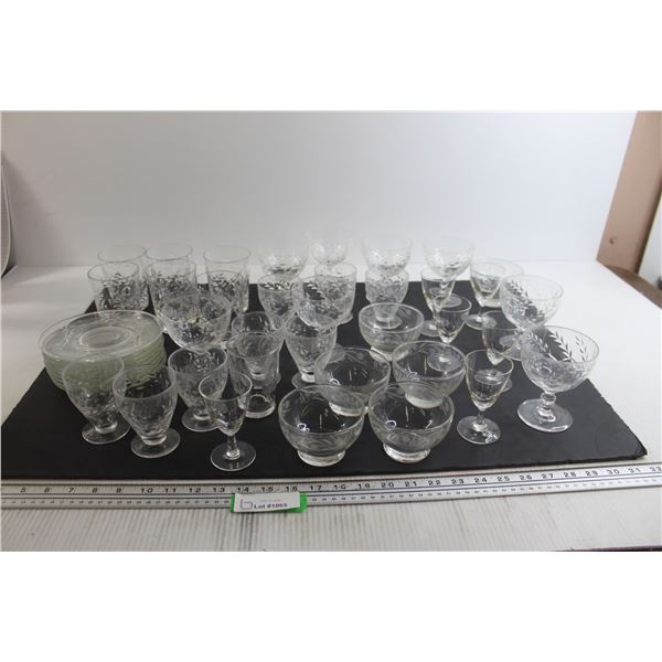20 Assorted Glasses And Plates Bodnarus Auctioneering