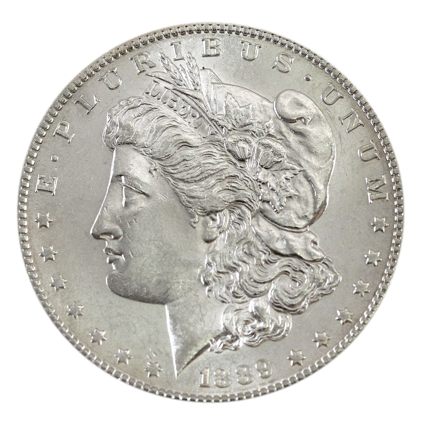 USA Silver 1889-S Morgan Dollar UNC+