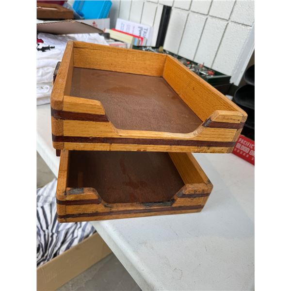 Wood office tray