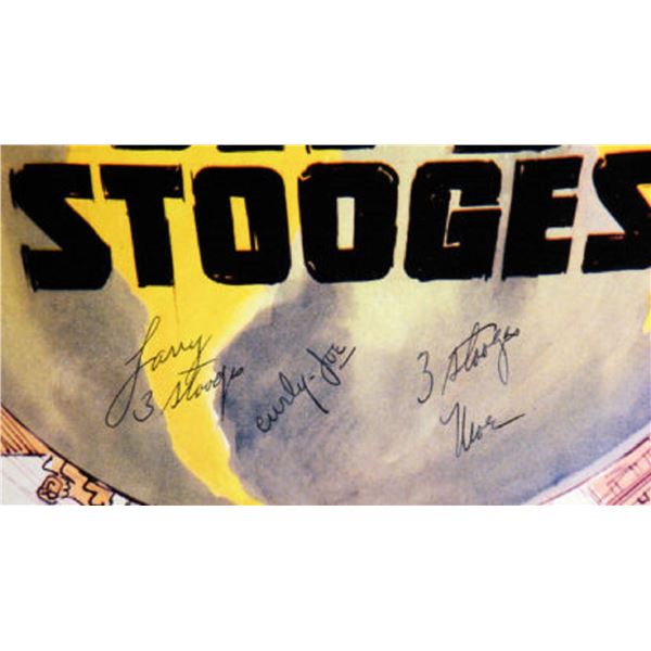 Framed The Three Stooges signed poster