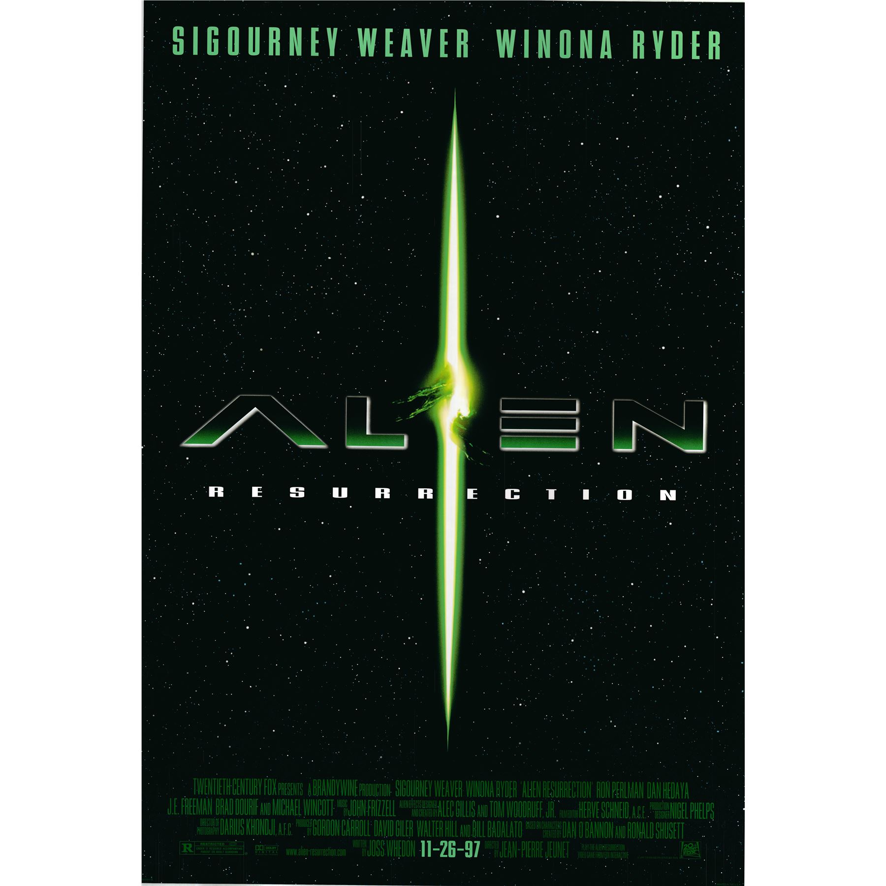 Alien Resurrection 1997 original movie poster