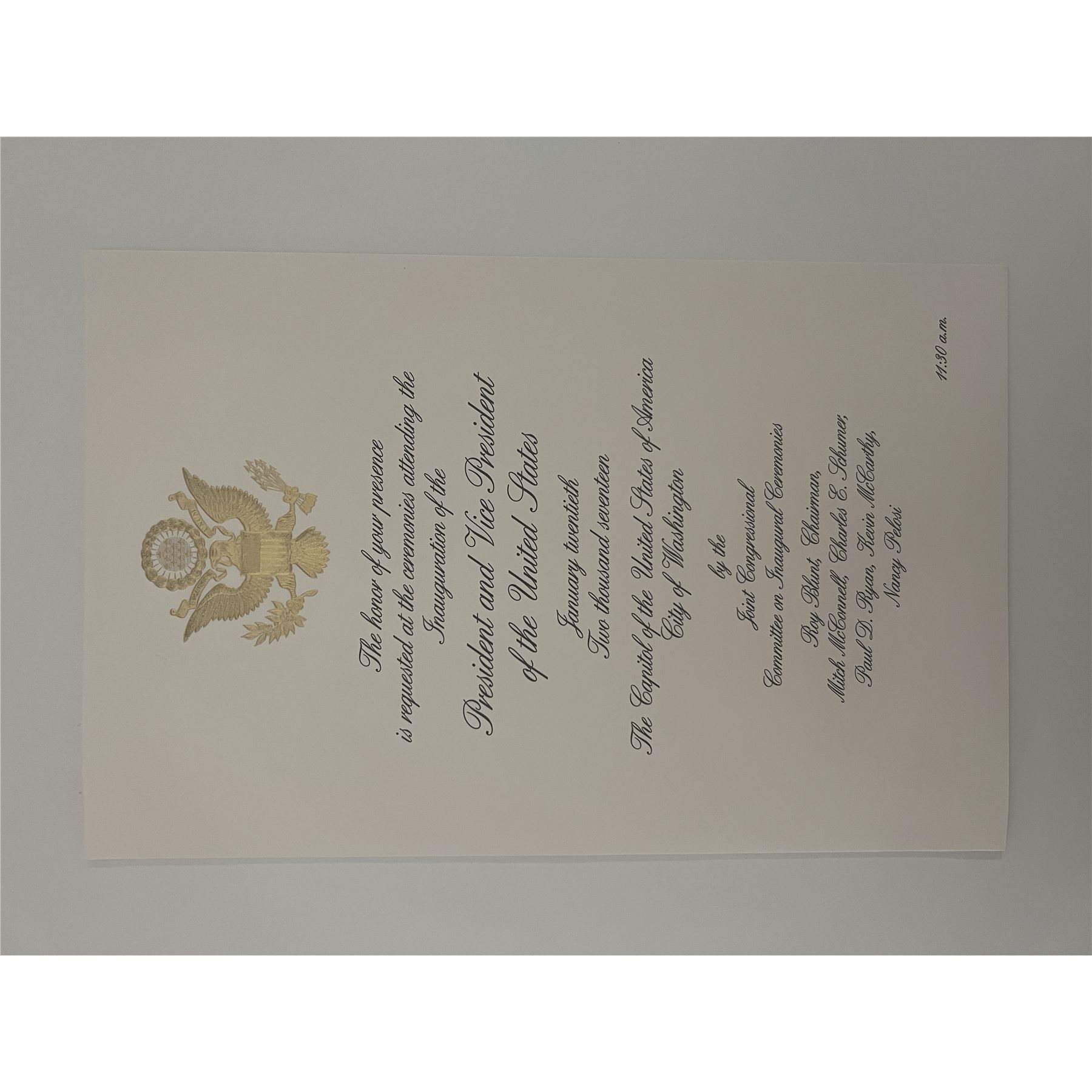 2017 Donald Trump Presidential Inauguration Invitation set