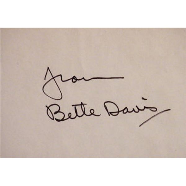 Bette Davis signature slip