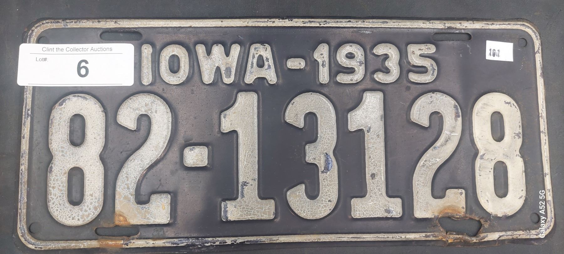 Antique license plate Iowa 1935