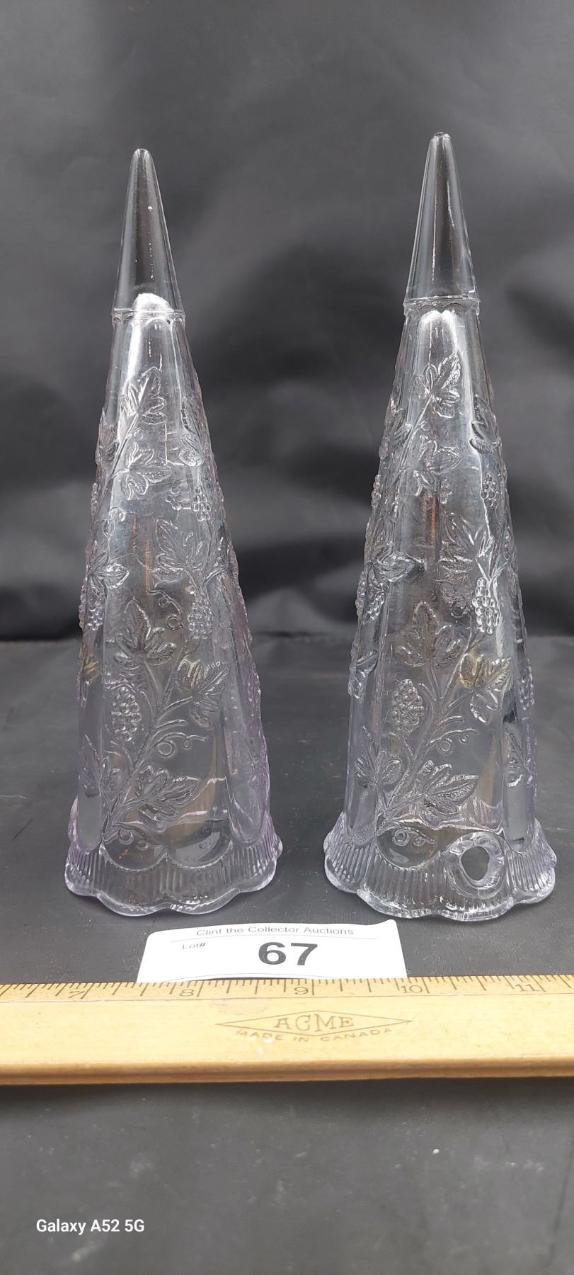 Pair of antique hearse vases