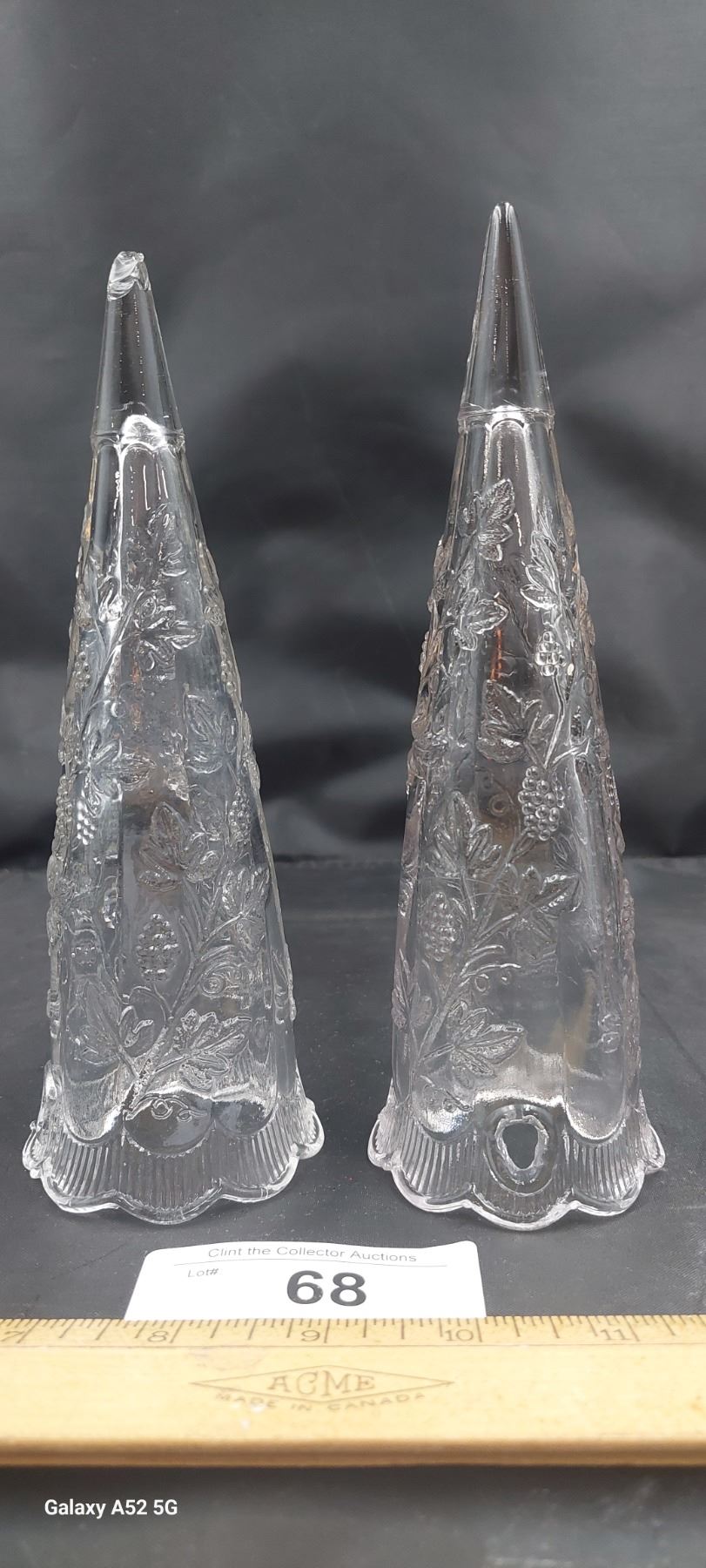 Pair of antique hearse vases