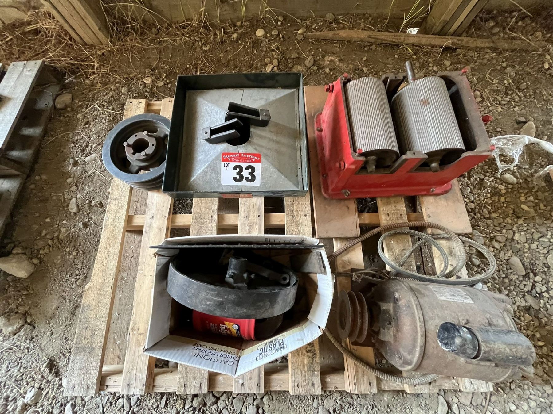 GEM Model 45 Roller Mill disassembled to regroove rollers, c/w 1hp ...