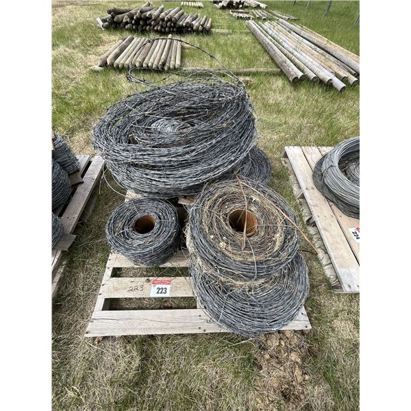 3 Large Spools & Assorted Barbed Wire