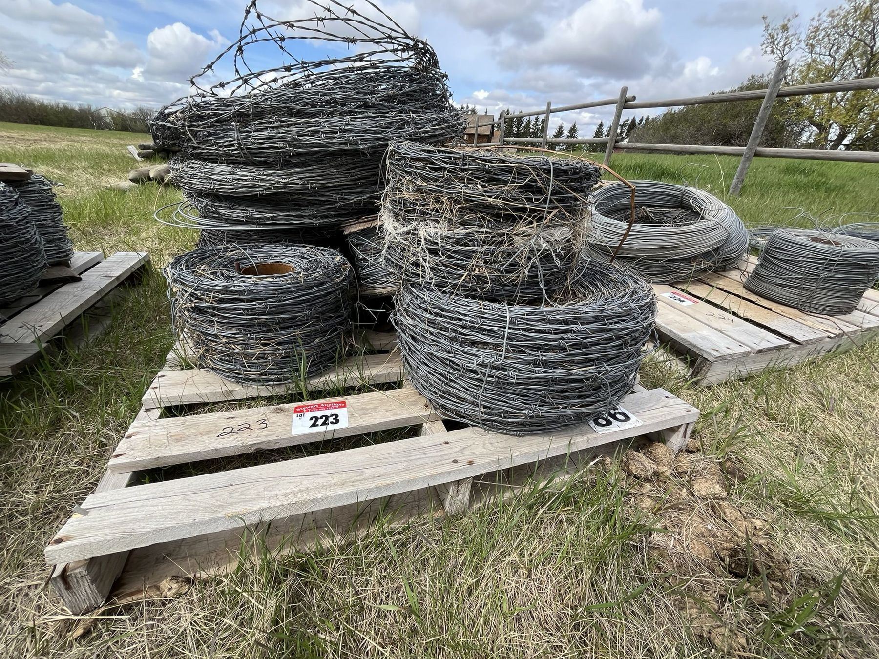 3 Large Spools & Assorted Barbed Wire